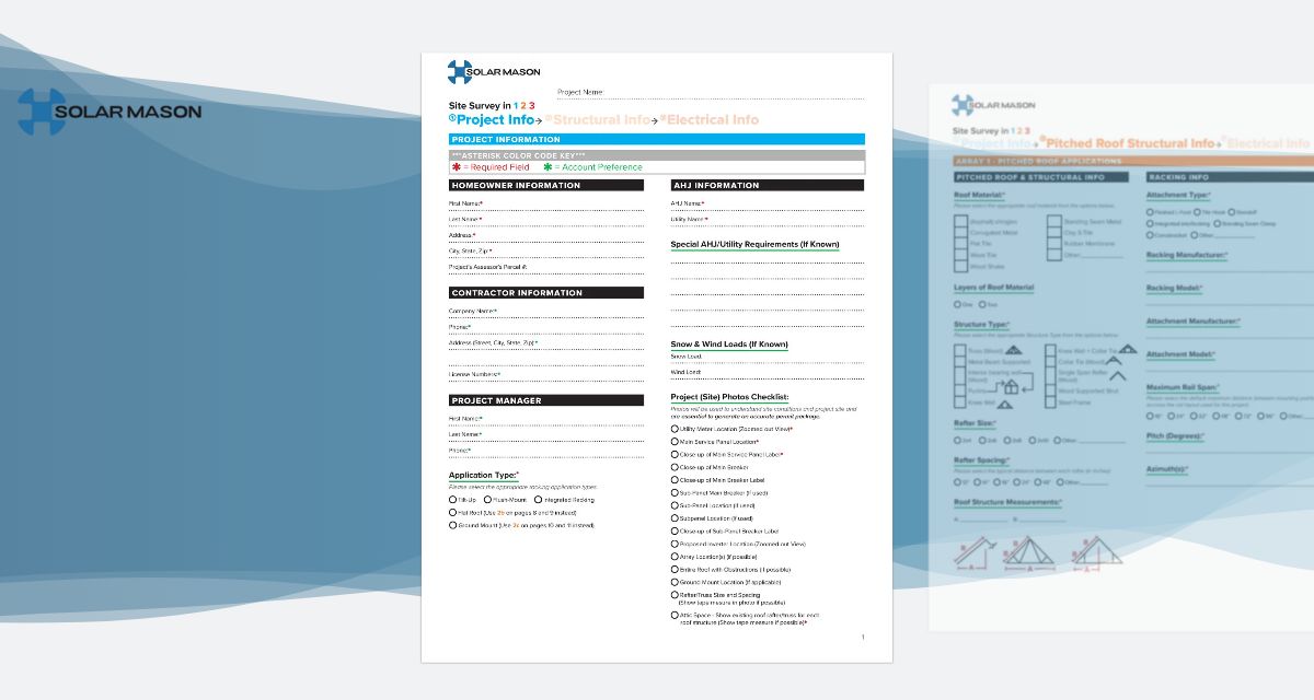 Solar Mason Residential Site Survey Form
