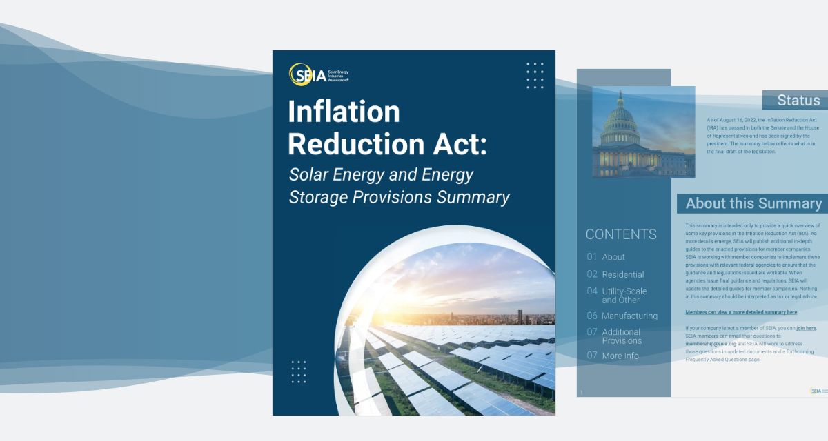 SEIA Inflation Reduction Act Summary