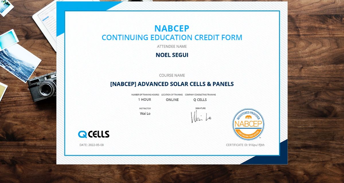 NABCEP Q-Cell Certification